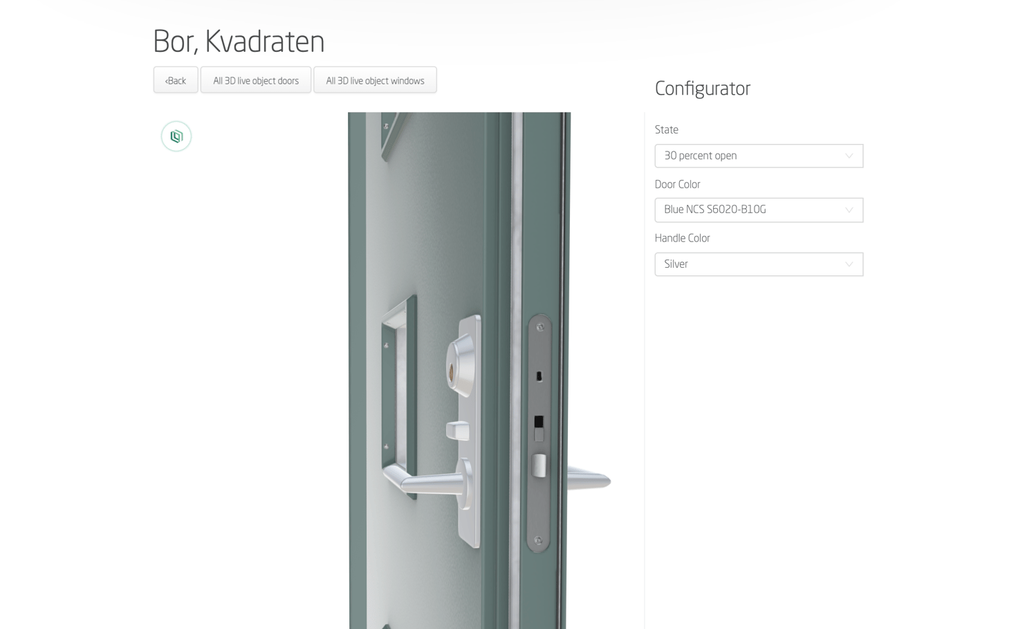 3D Configurator for Doors