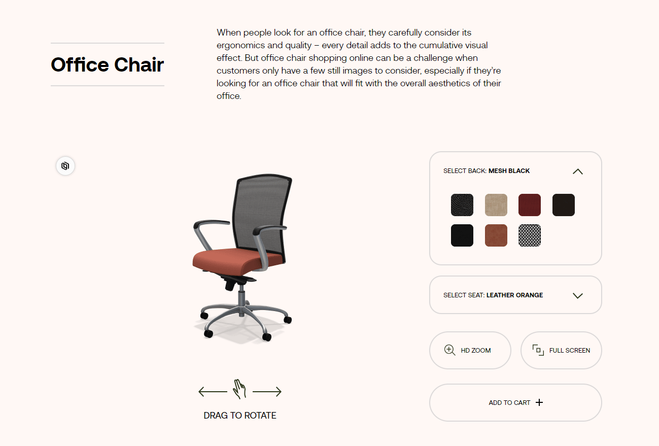 Visual Commerce for Office Chairs