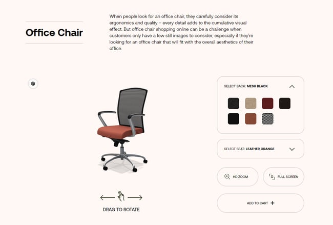 Visual Commerce for Office Chairs